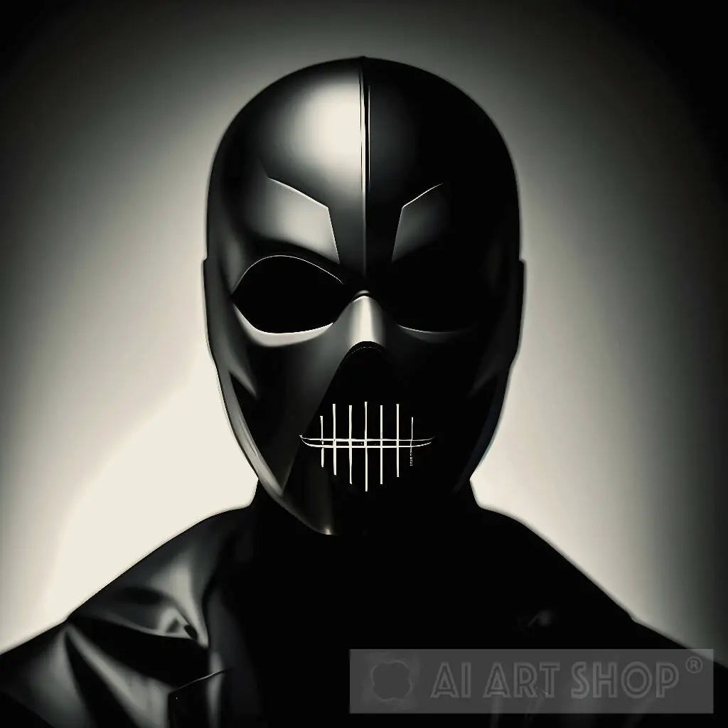 Portrait of a maniac in a black mask