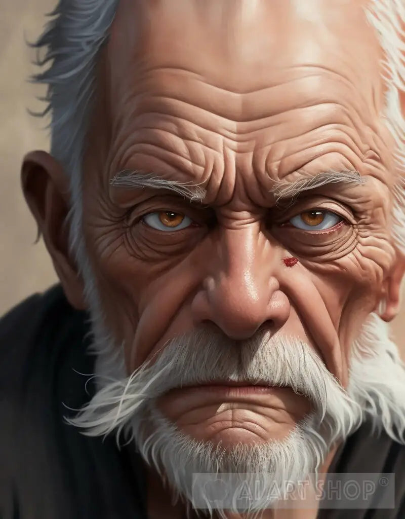 Portrait of Angry Oldman AI