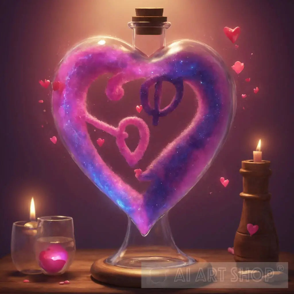 Potion of Love: "Create an image of a bright pi...