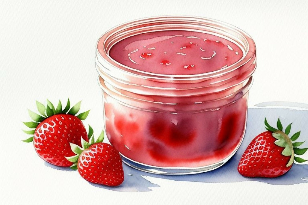 Watercolor Drawing of Strawberry Jam