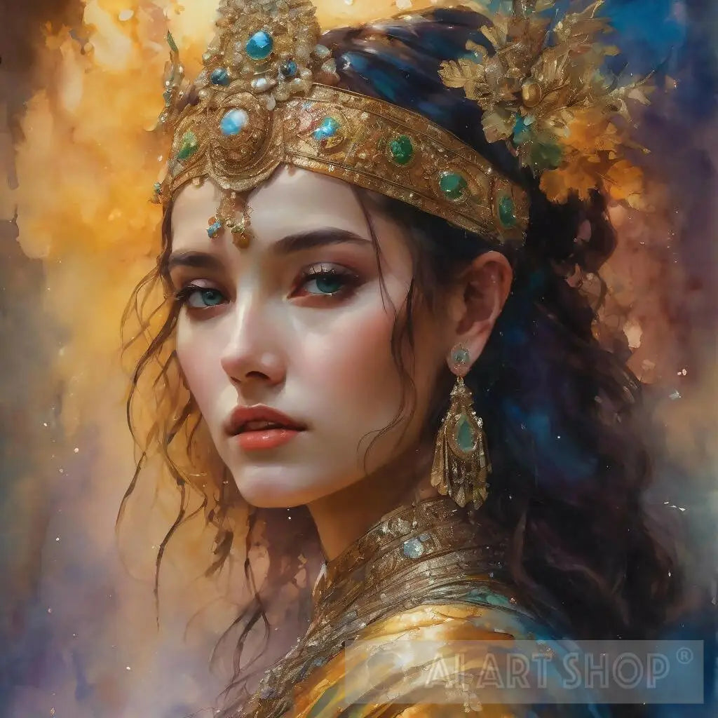 Golden female portrait