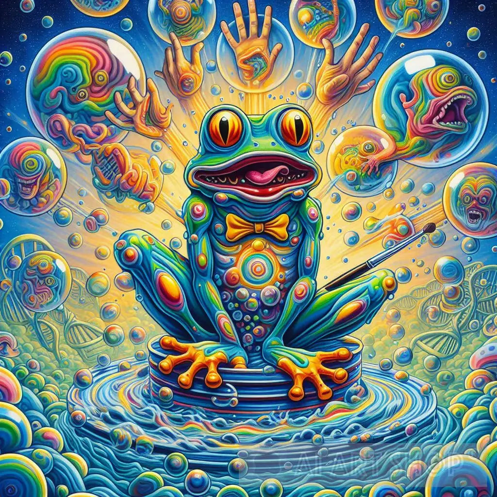 Psychedelic Aquatics, Cartoon Carnival in Alex Grey Style – Clown F...