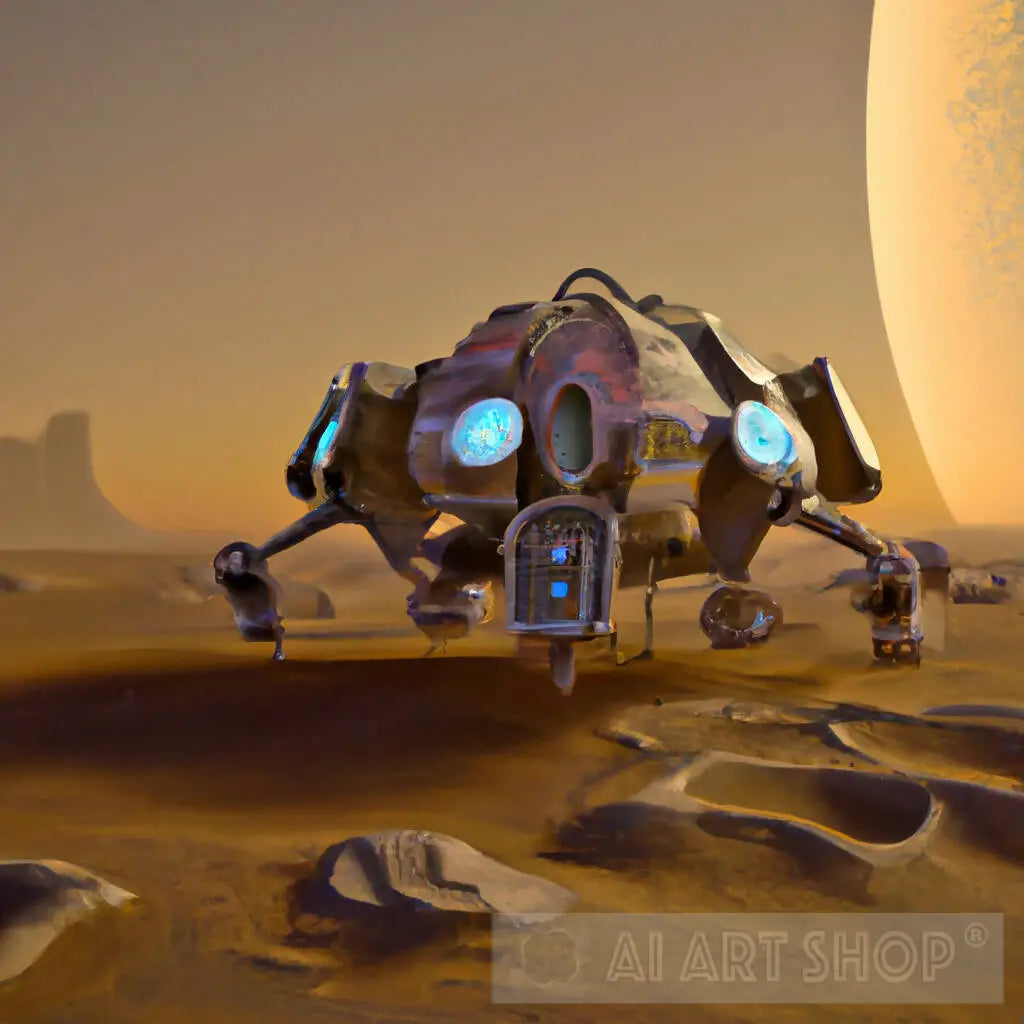Punk Landing: Cyberpunk spacecraft landing on a lunar landscape AI ...