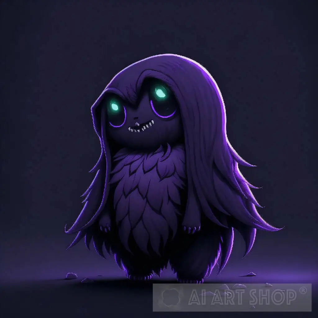 ghost, cute, purple, black background, professional, artwork, Artst...