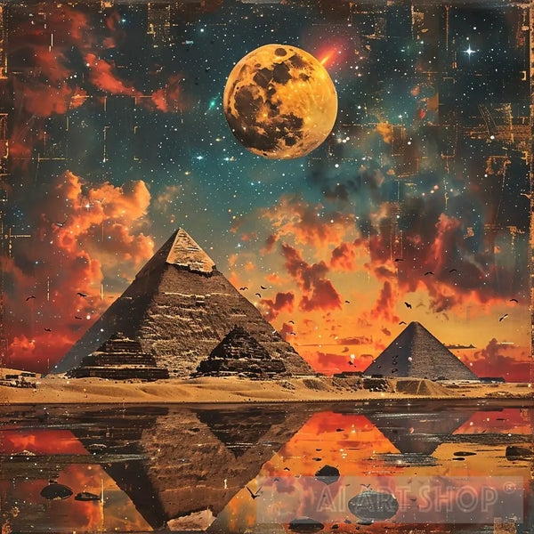 Pyramids of Giza - Gothic Collage