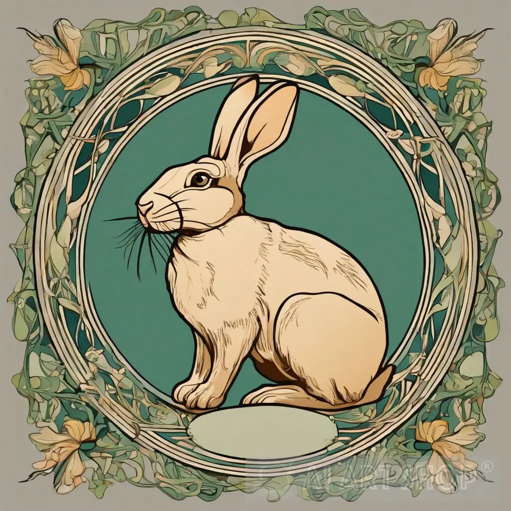 Rabbit in art nouveau style
