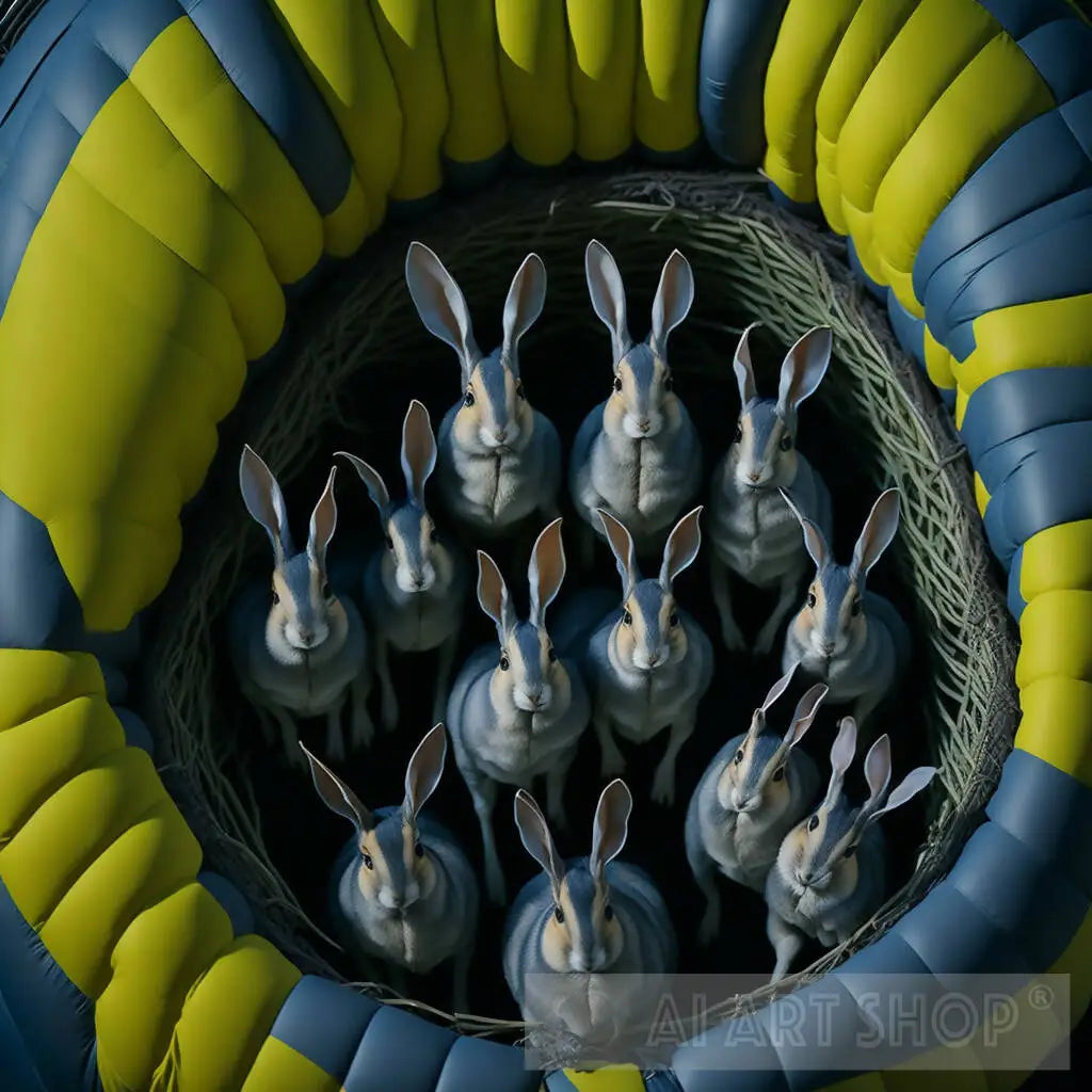 "Whimsical and Magical: Rabbits in a Basket on a Balloon - AI ...