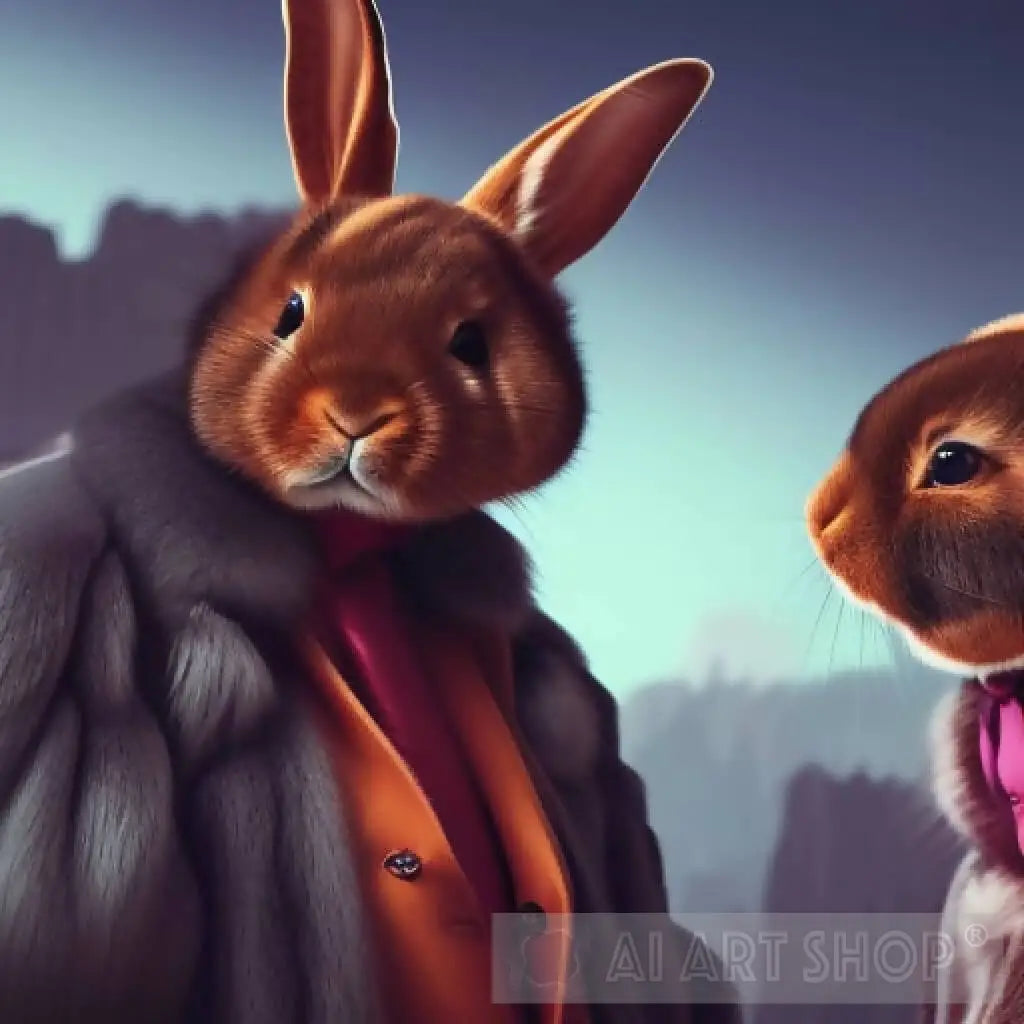 Rabbits in Fur Coat