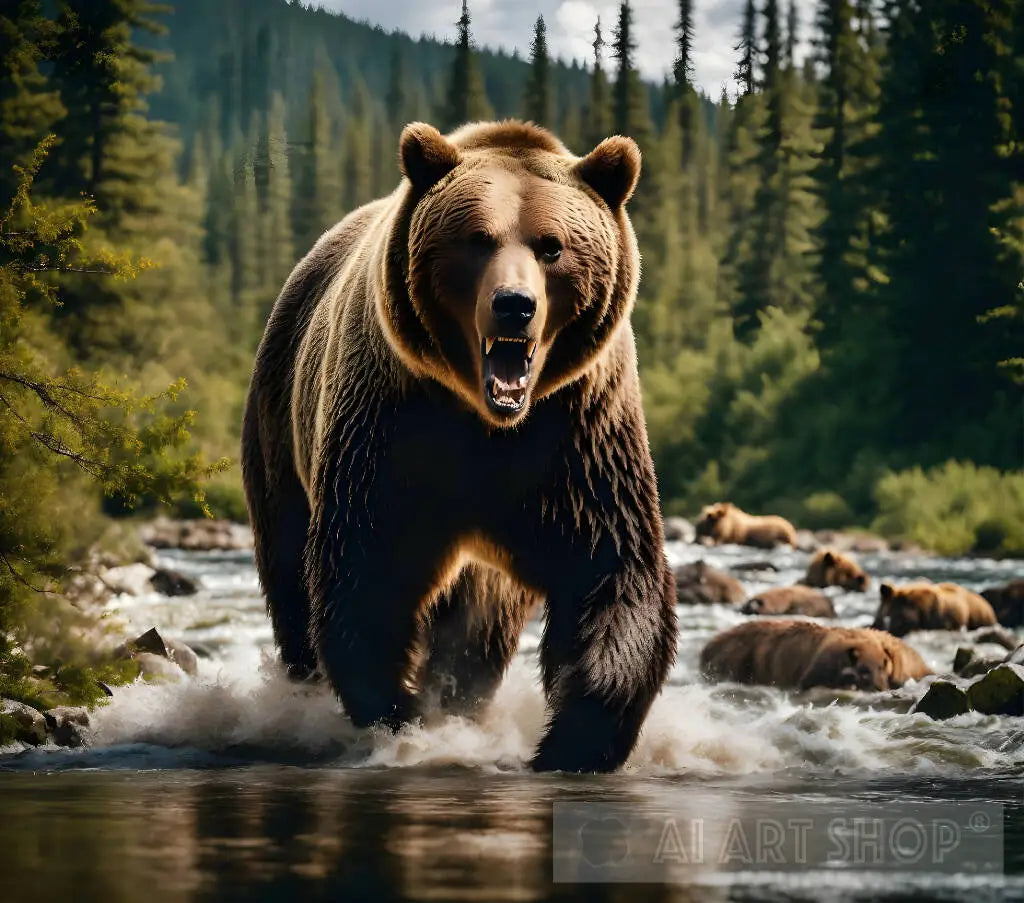 Raging bear