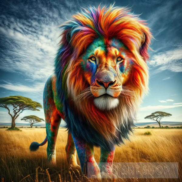 #lion, #rainbow, #africa, #zoo, #popart, #landscape, #fantasy