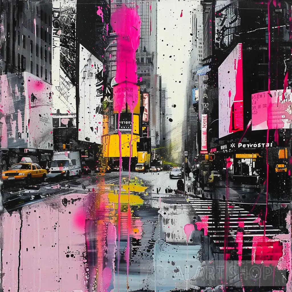 Rainy City Collage - Abstract Urban Art
