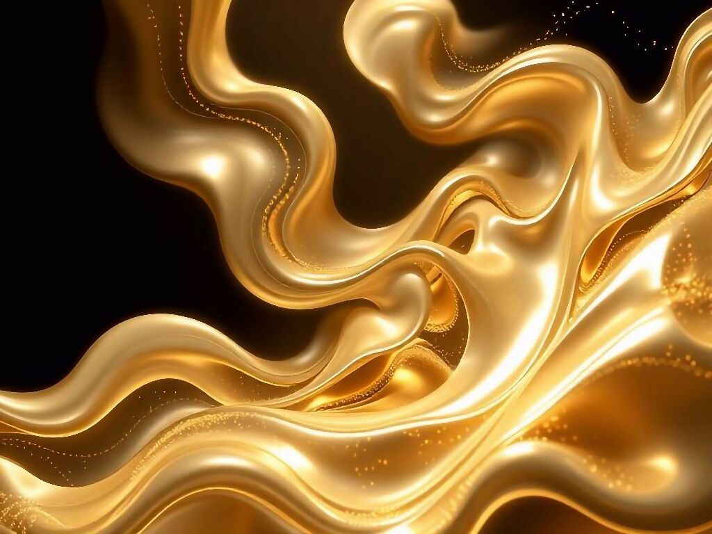 An elegant design made up of soft, curved waves in white and gold No.