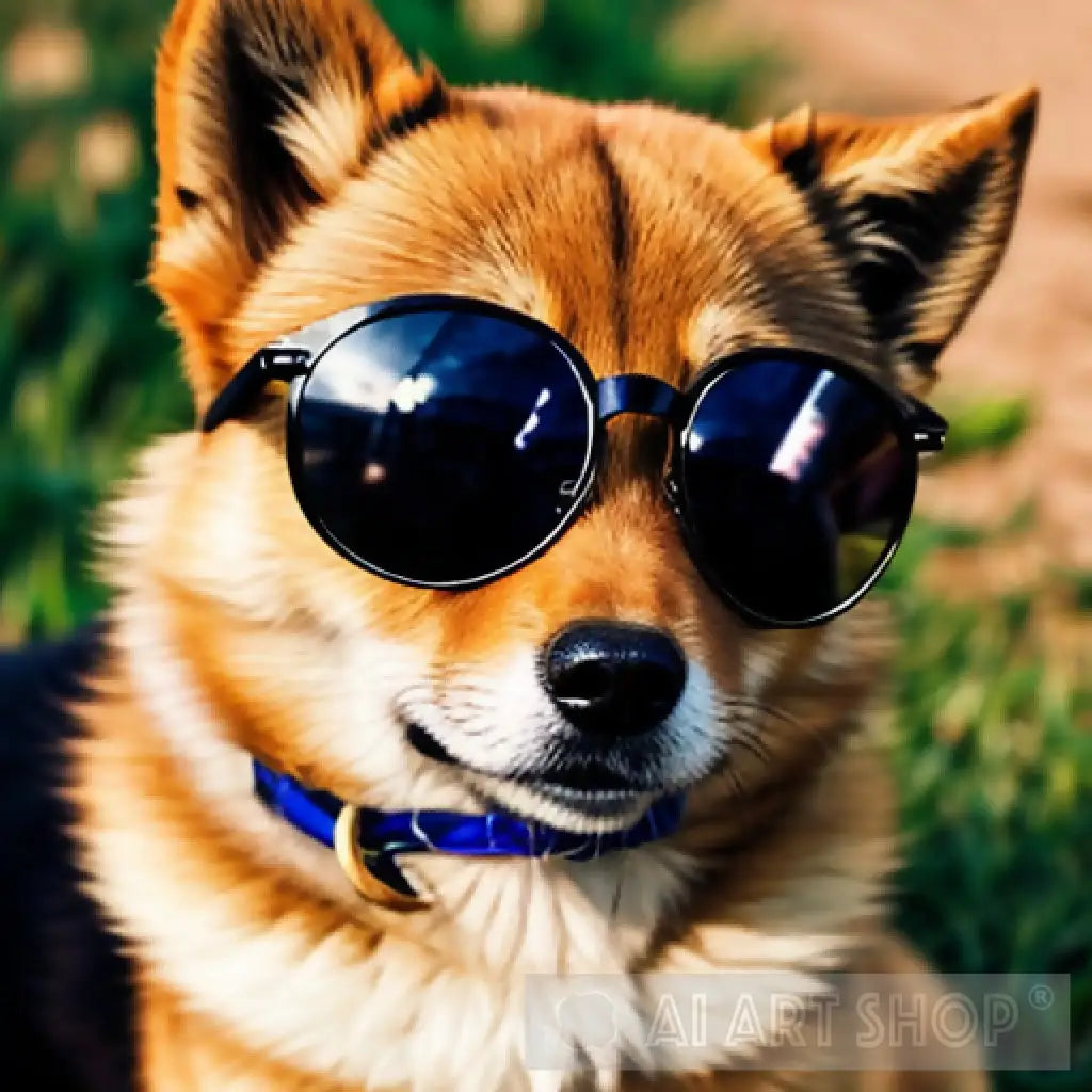 Realistic Doge with sunglasses