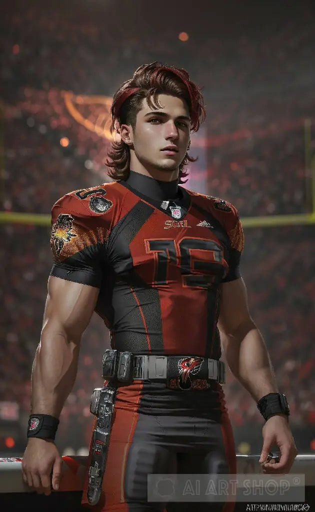 football, player, atlanta, falcon, red, black