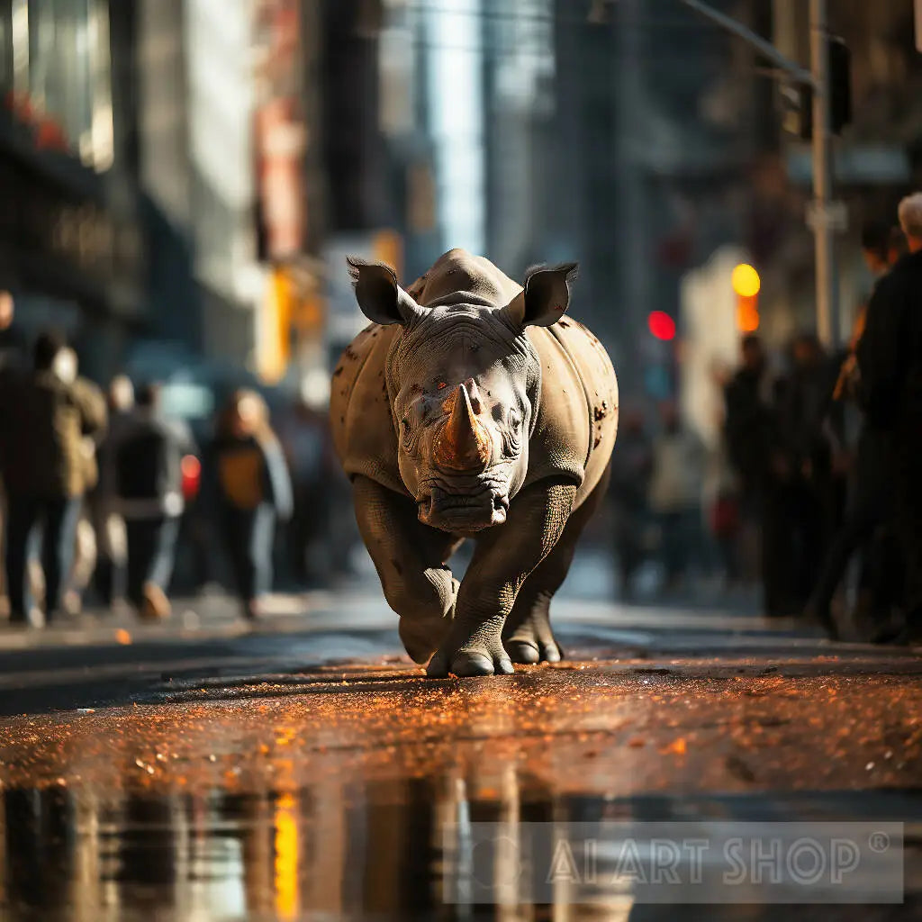 Fantastic, picture, of a life like Rhino, in New York