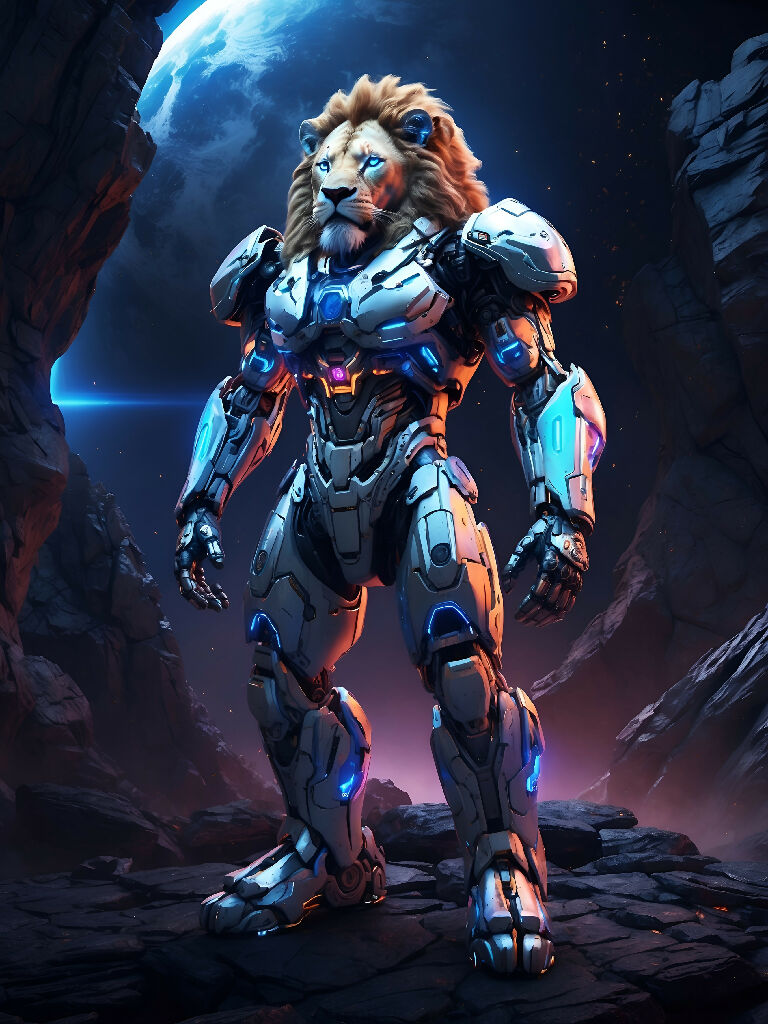 Lion in cyborg body #4