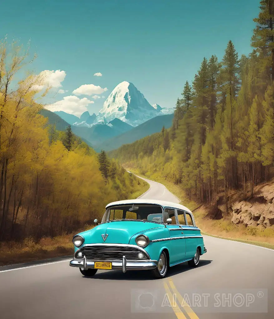 Road to country. Retro tone color style. Travel vacation concept