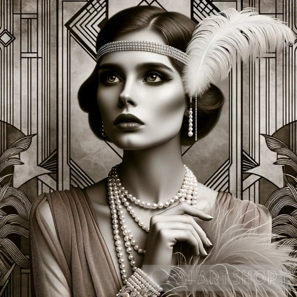 Portrait Art - Roaring Twenties Lady: Elegance in Every Era