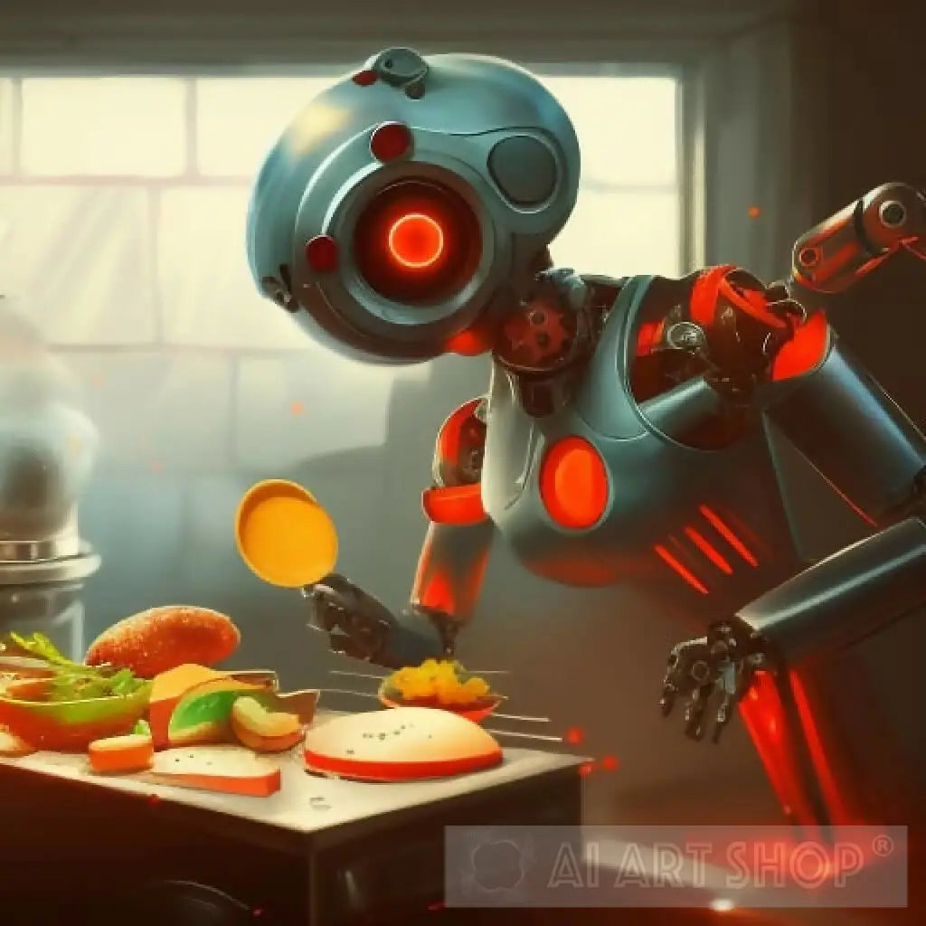 Robot Chef Cooking Food