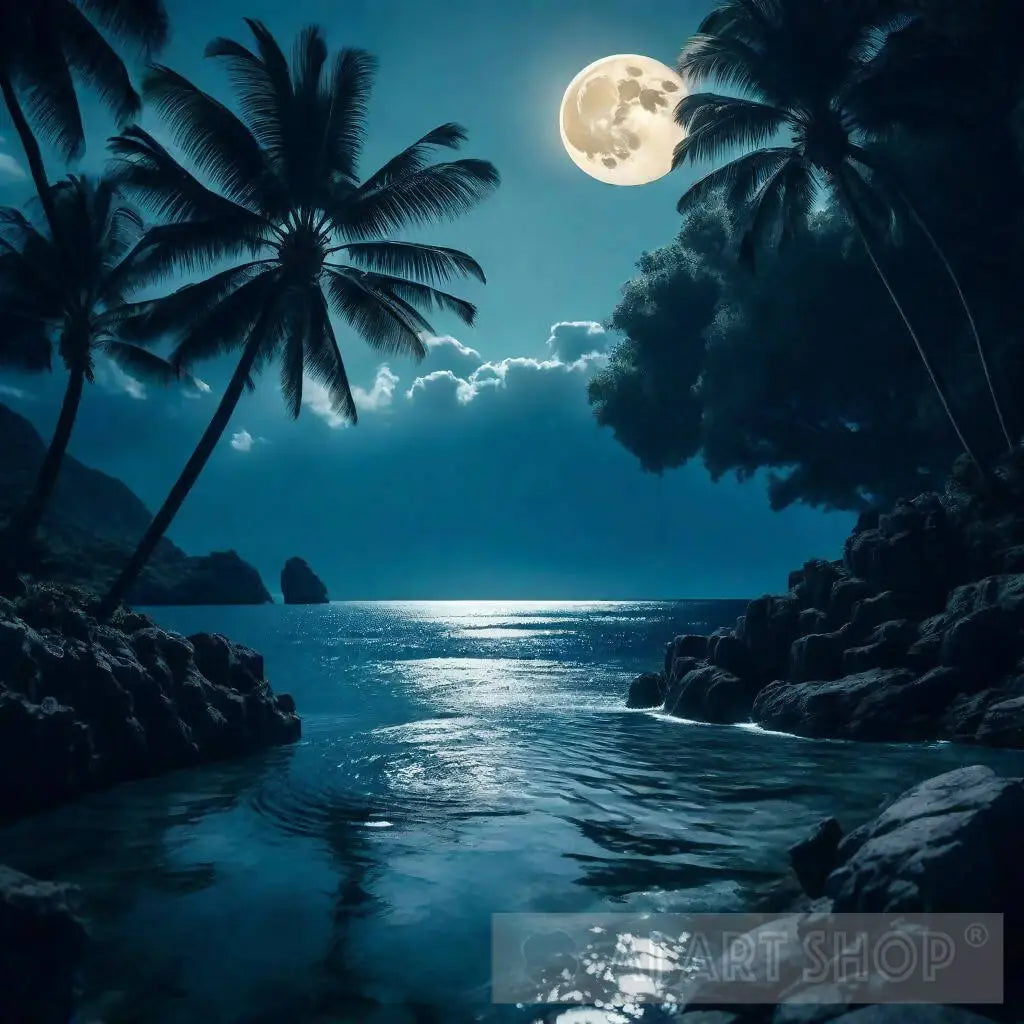 Romantique Moonlight Seascapes with Detailed Illustrations