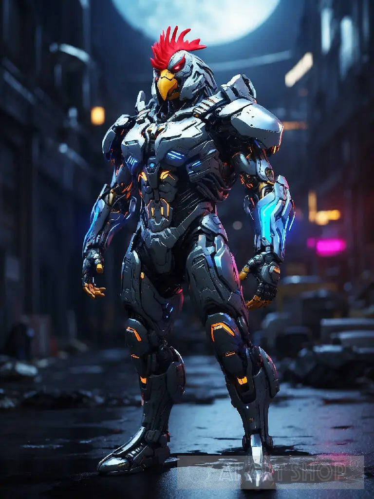 Rooster in cyborg body #2