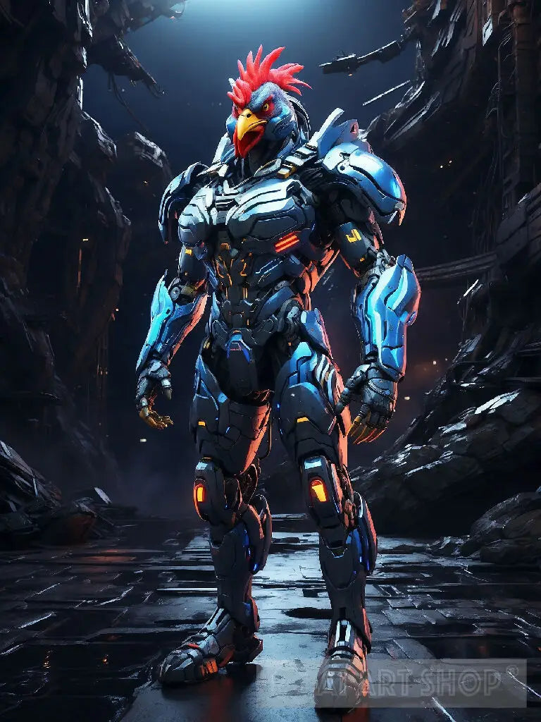 Rooster in cyborg body #3