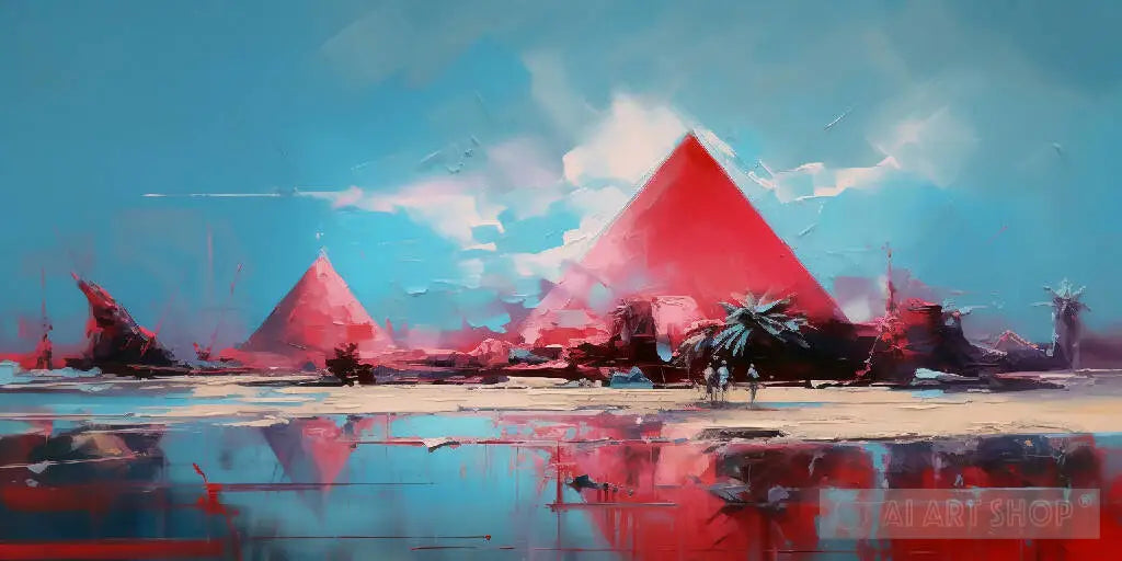 Ruby Pyramids on Blue Sky