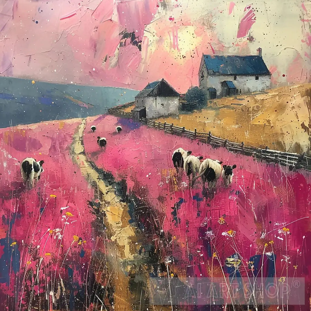 Rural Farm Life - Abstract Expressionism Art