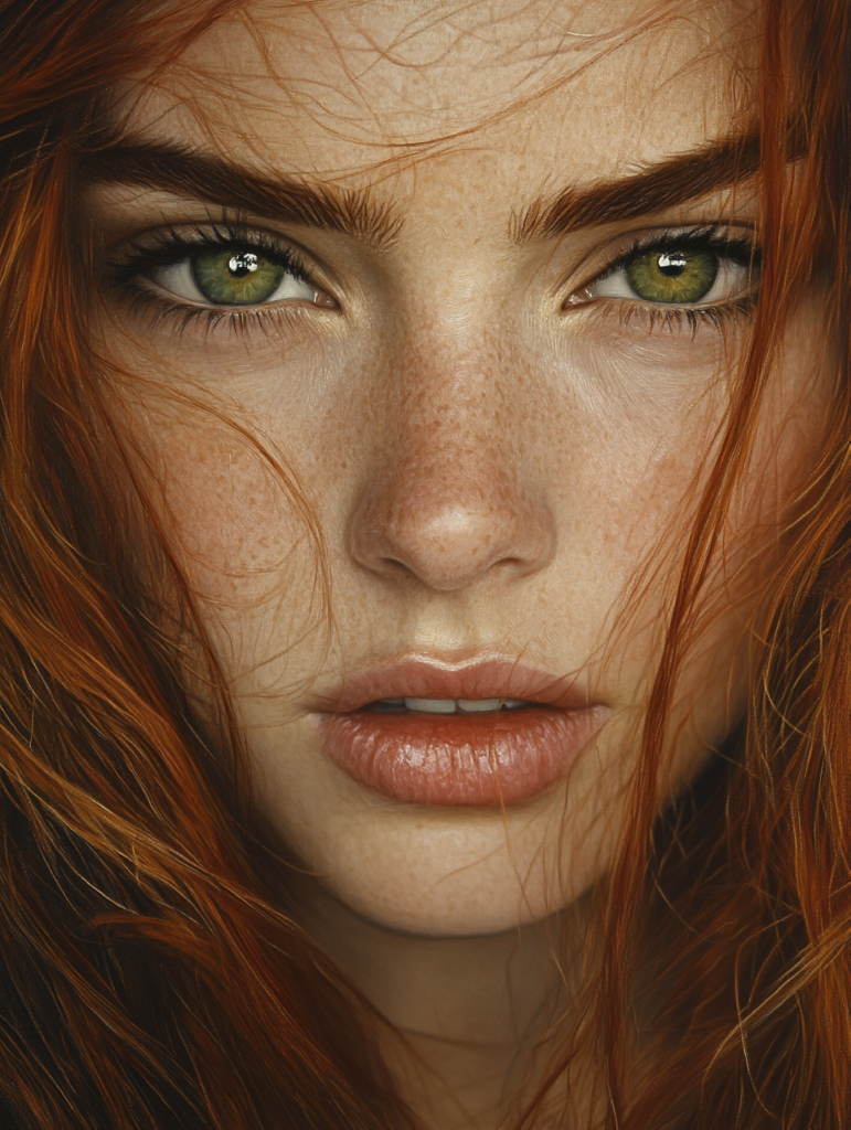 Fierce Warrior Woman Portrait – Powerful Digital Art of a Strong Fe...