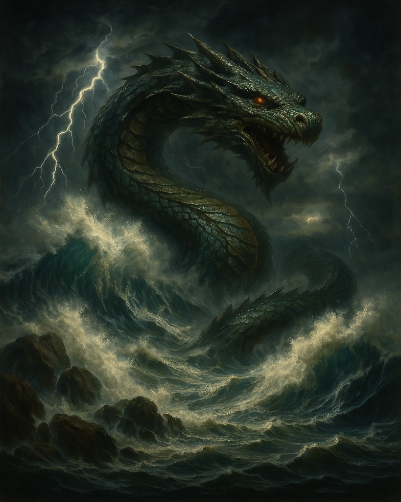 Jörmungandr – Norse Myth Sea Serpent | Fantasy Art Print