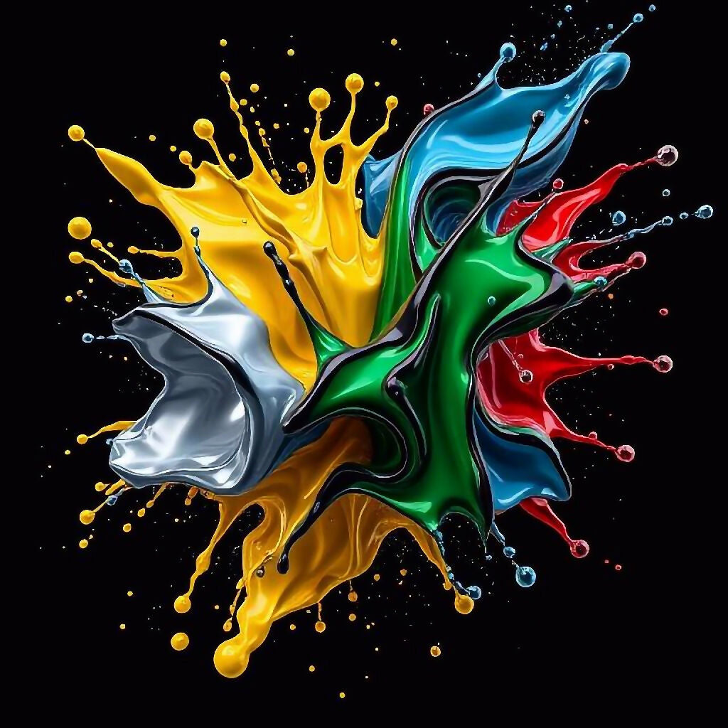 Colorful Dynamic Paint Splashes No. 1