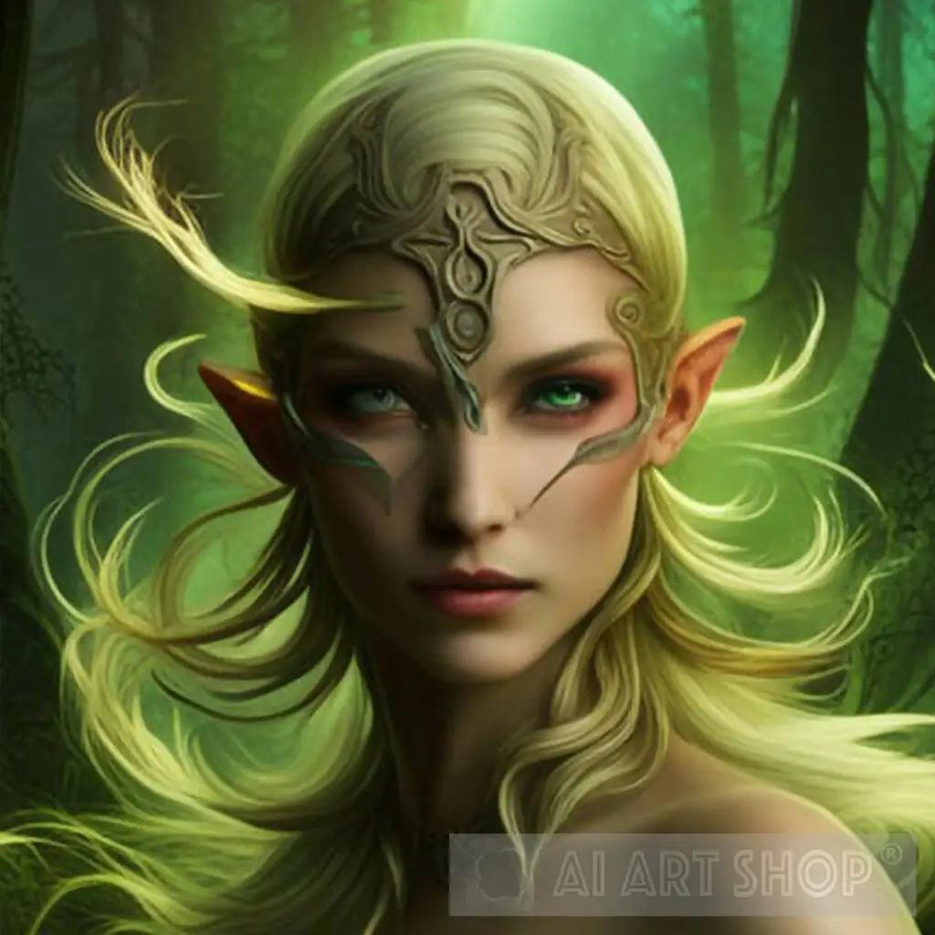 elf druid sunlight forest