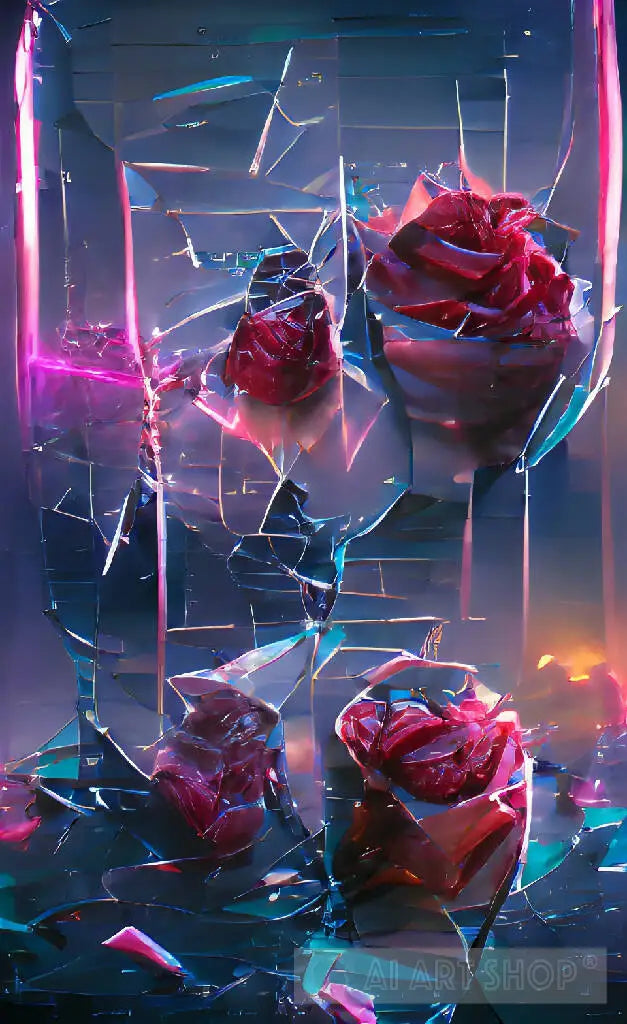 Shattered roses and heart collection