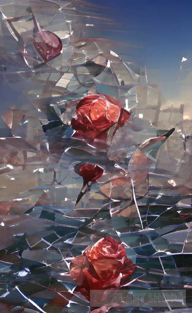 Shattered roses and heart collection