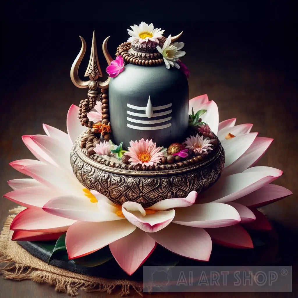 Shiv Ling on a Lotus