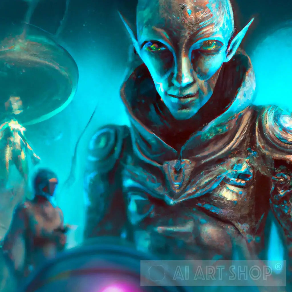 Sinister Science: AI generated sci-fi art painting of an alien cond...