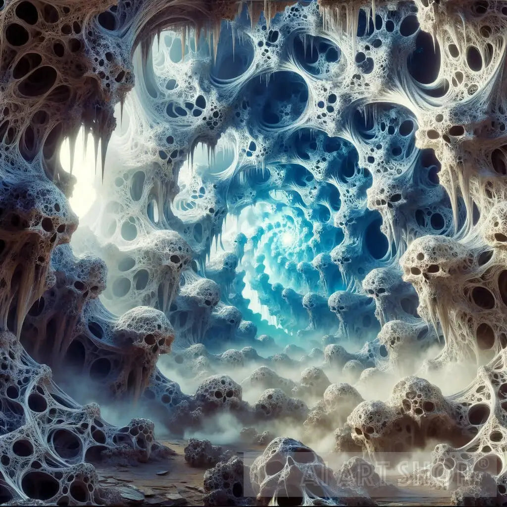 skull, cave, geometric, pattern, eerie, scary, captivating, creative