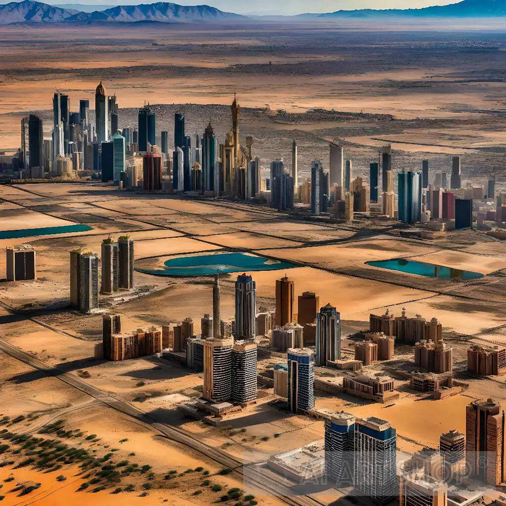 Skyscrapers in a desert city