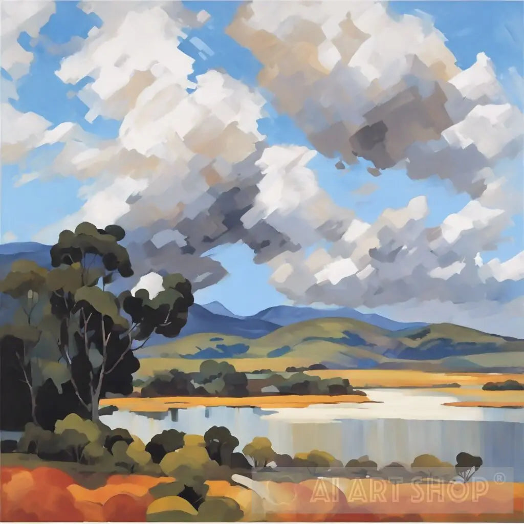 Skyward Serenity: Abstract Landscape Painting | Captivating Artwork