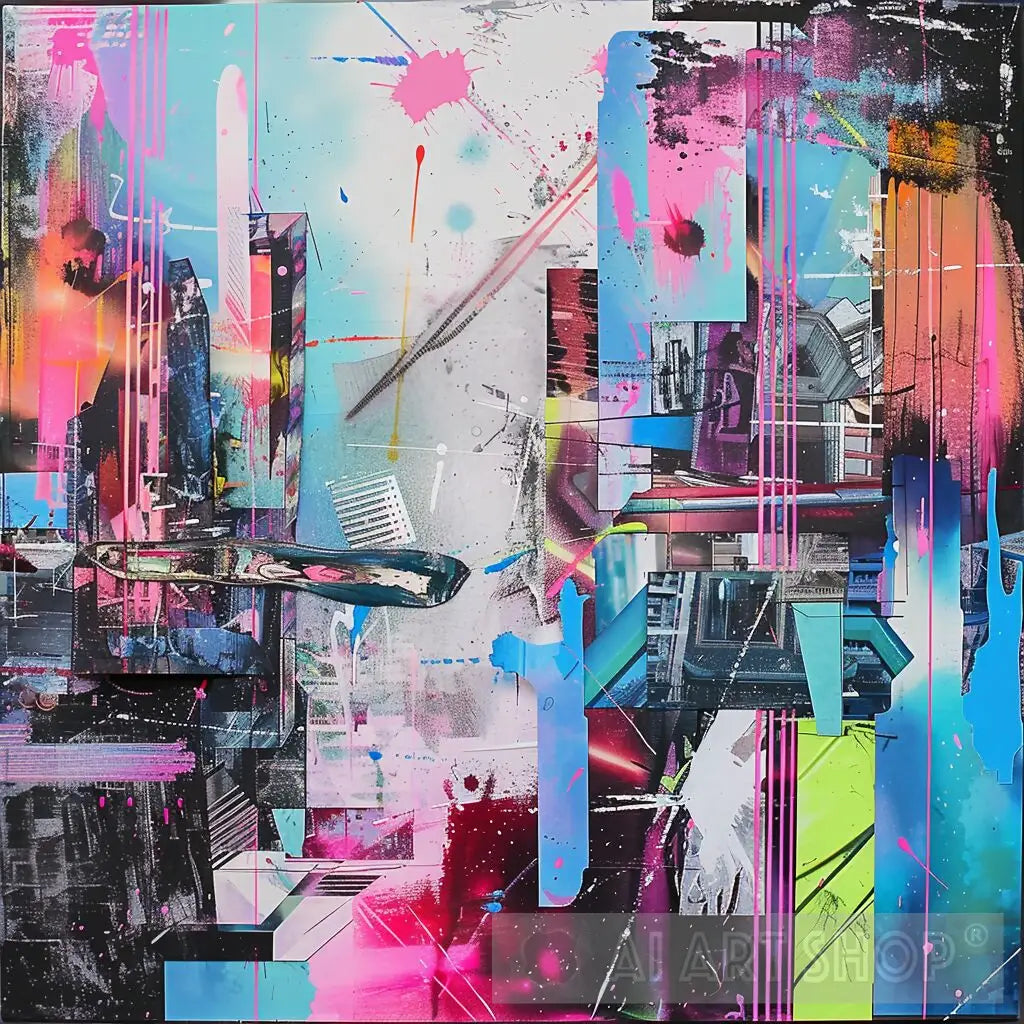 Sleek Futuristic City - Abstract Collage