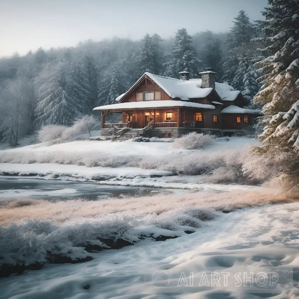 Enchanting+Snow+Beauty+Art+Print Winter's+Magic+Snowscape+Canva...