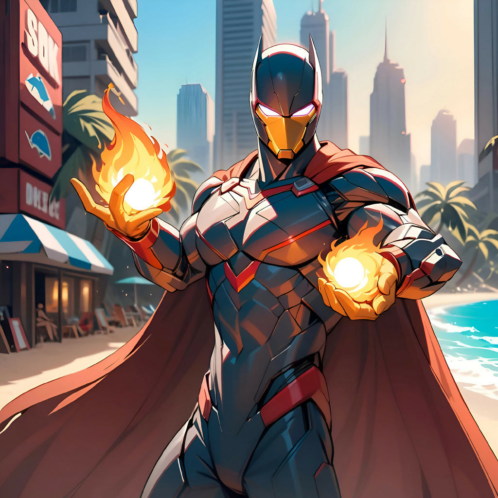 Inferno Knight Battle Figure - Premium Articulated Superhero Collec...