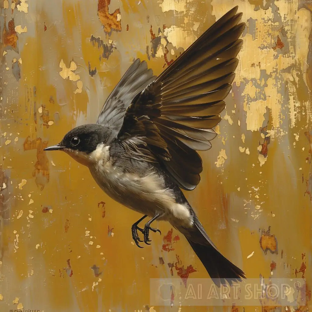 Swift, Flight, Golden Backdrop, Textured Canvas, Majestic Wingsprea...