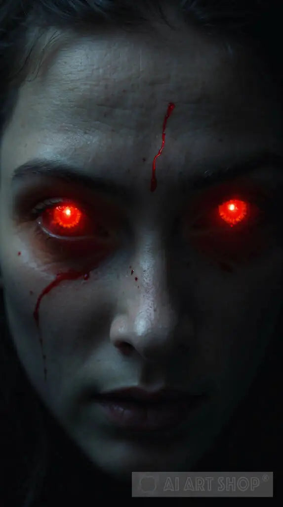 Someone with red glowing eyes