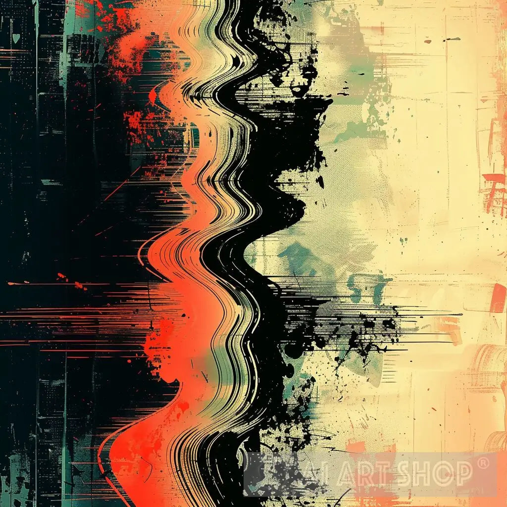 Sonic Waves - Abstract Art with Bold Colors and Dynamic Lines