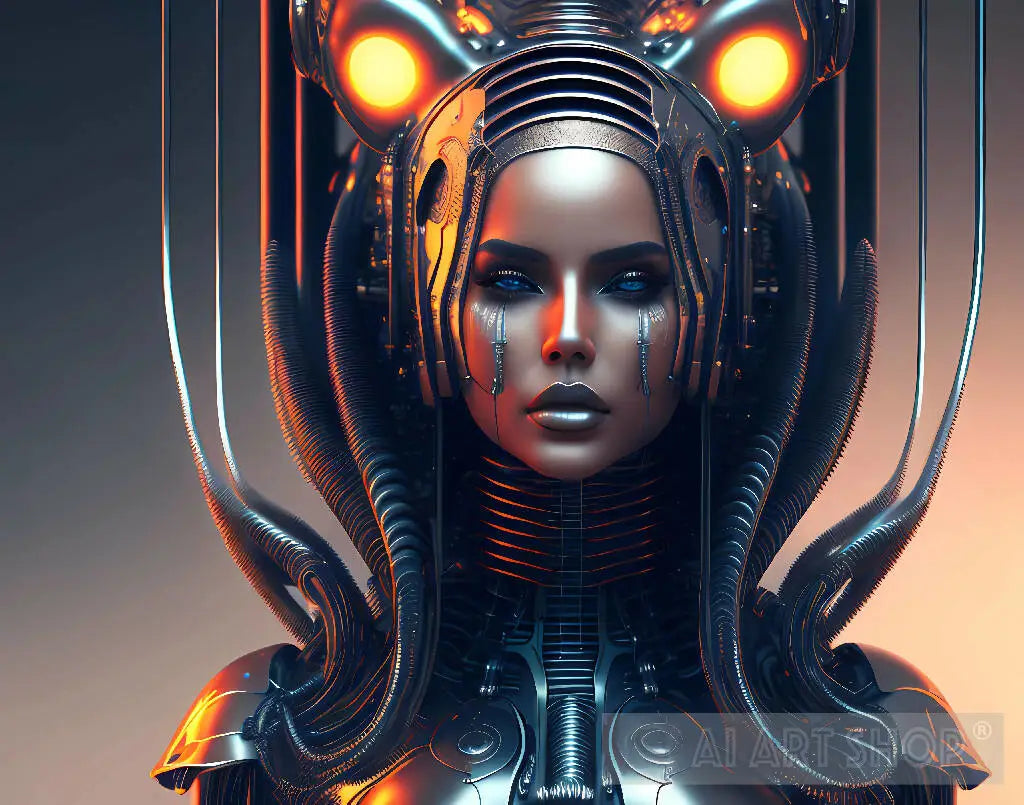 space, cyber, queen, portrait,