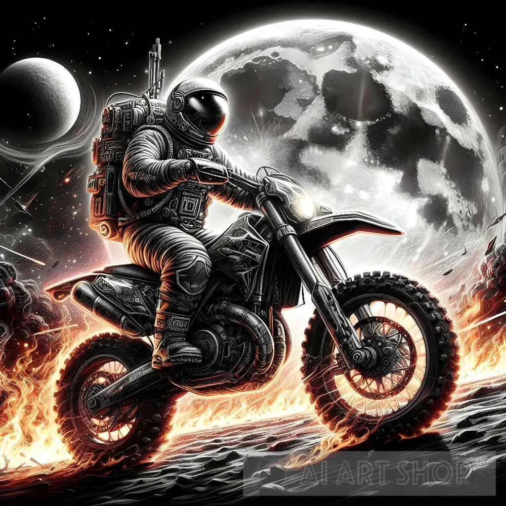 Space Rider Wall Painting - Futuristic Art for Cosmic Exploration E...