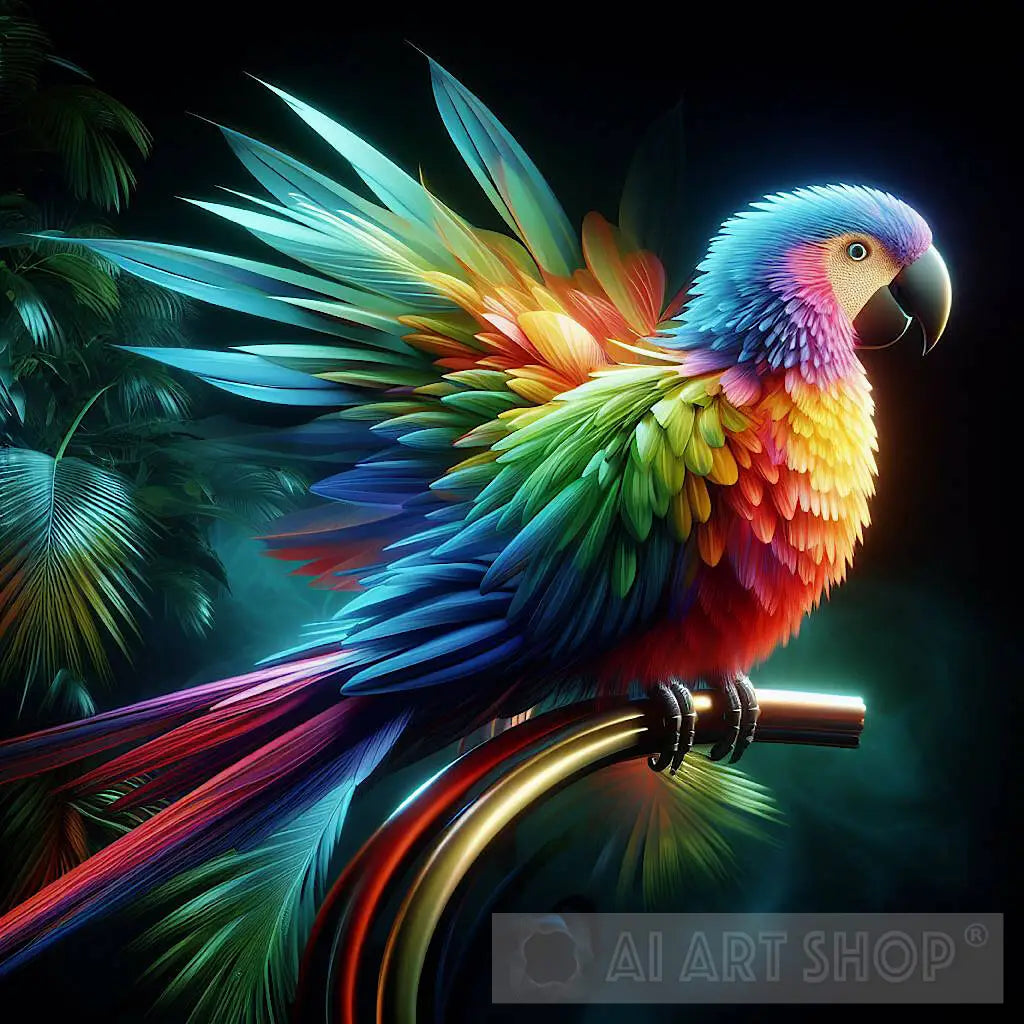 Spectral Aviary: AI's Parrot Mosaic