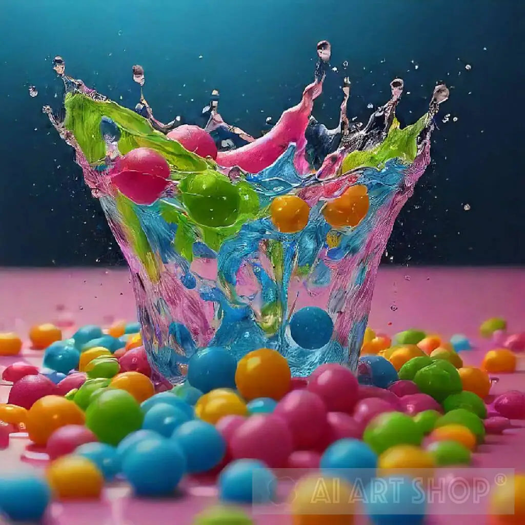 Splash water colour green and blue and rose