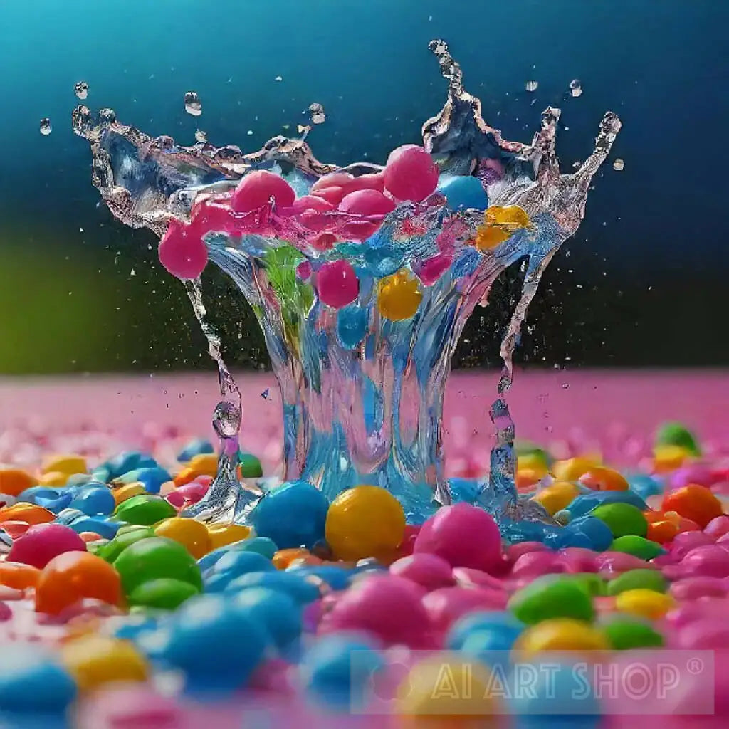 Splash water colour green and blue and rose